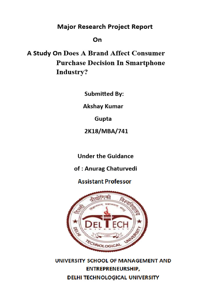A Study On Does A Brand Affect Consumer Purchase Decision in Smartphone ...