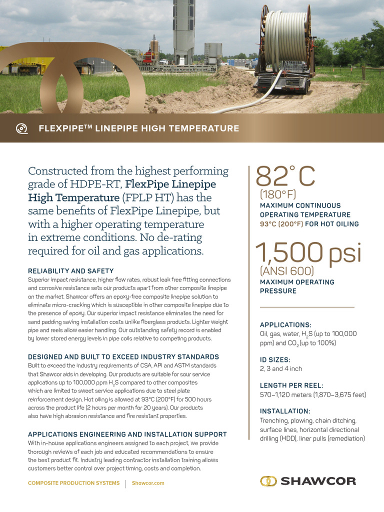 Flexpipe Linepipe Ht Product Data Sheet Pdf Pipe Fluid Conveyance
