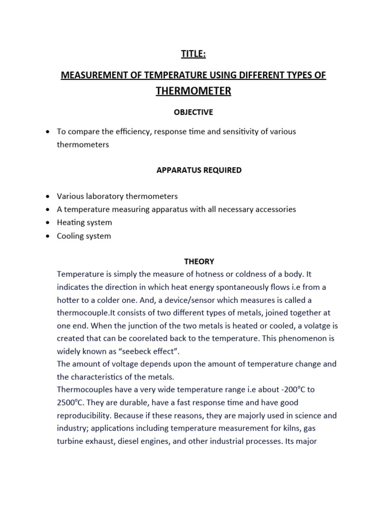 Thermometer Wala Final | PDF | Thermometer | Temperature
