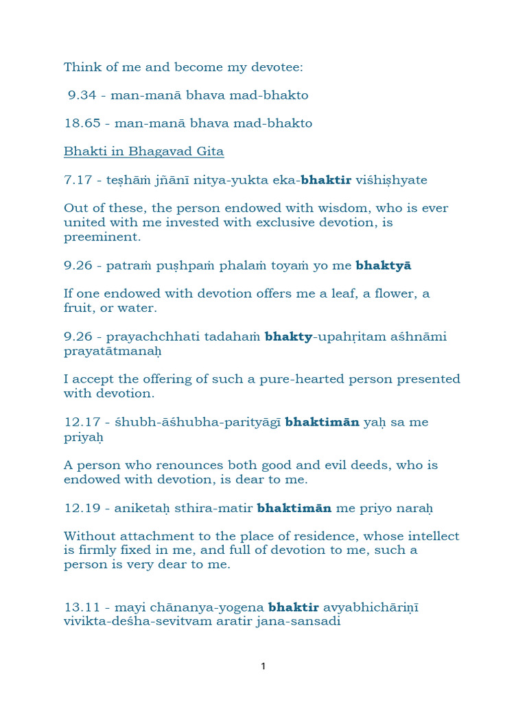 Gita Verses - Radhanath Das | PDF | Bhakti | Bhagavad Gita