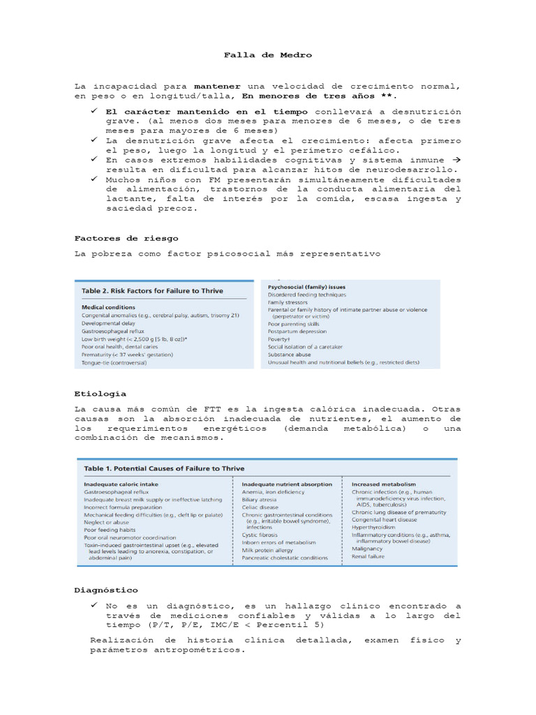 Falla de Medro | PDF | Epidemiología | Enfermedades y trastornos humanos