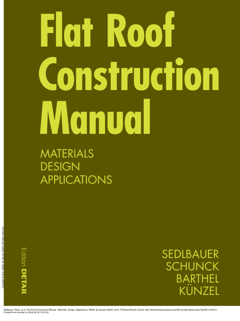 Flat Roof Construction Manual Materials Design App... | PDF | Roof ...