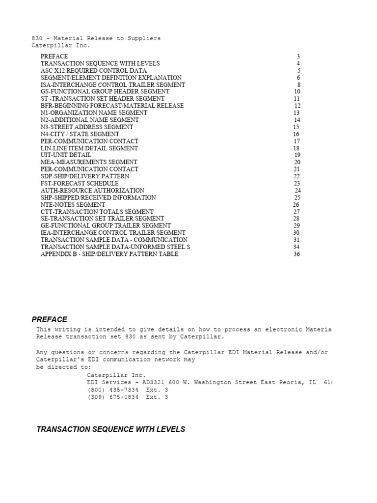 830 Material Release Tosuppliers - Caterpillar | PDF | Electronic Data ...