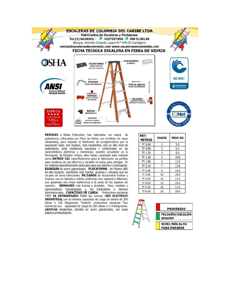 Ficha Tecnica Escalera 74689 | PDF