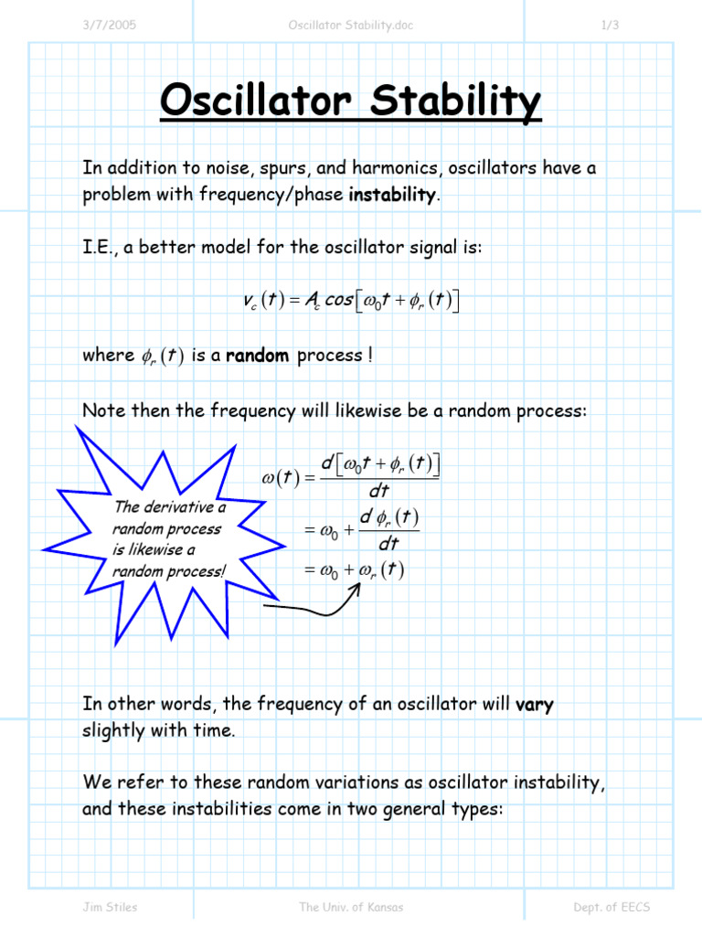 Oscillator Stability | PDF | Mechanics | Electronics