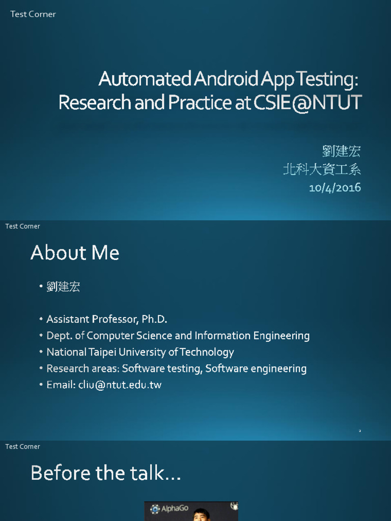 Android App Testing Reserach and Practice | PDF | Screenshot | Device ...