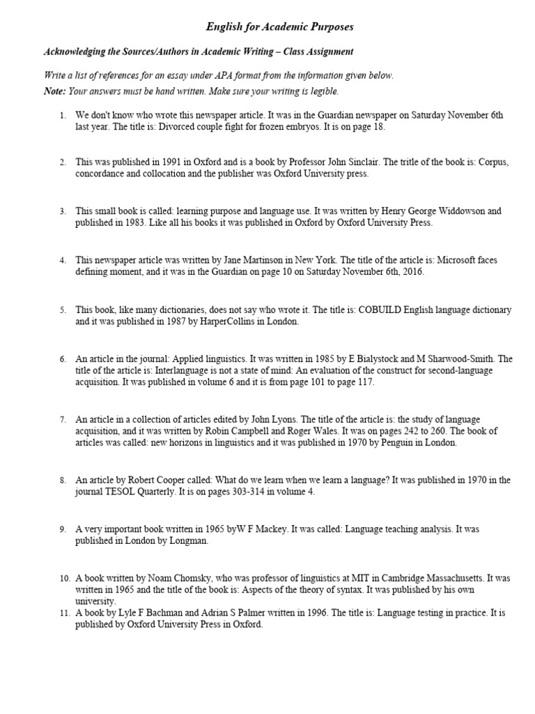 APA Format - Assignment | PDF | Linguistics | Communication