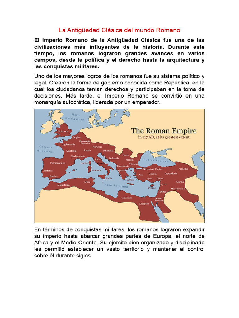 Logros del Imperio Romano Antiguo | PDF | imperio Romano | Romulus y Remus
