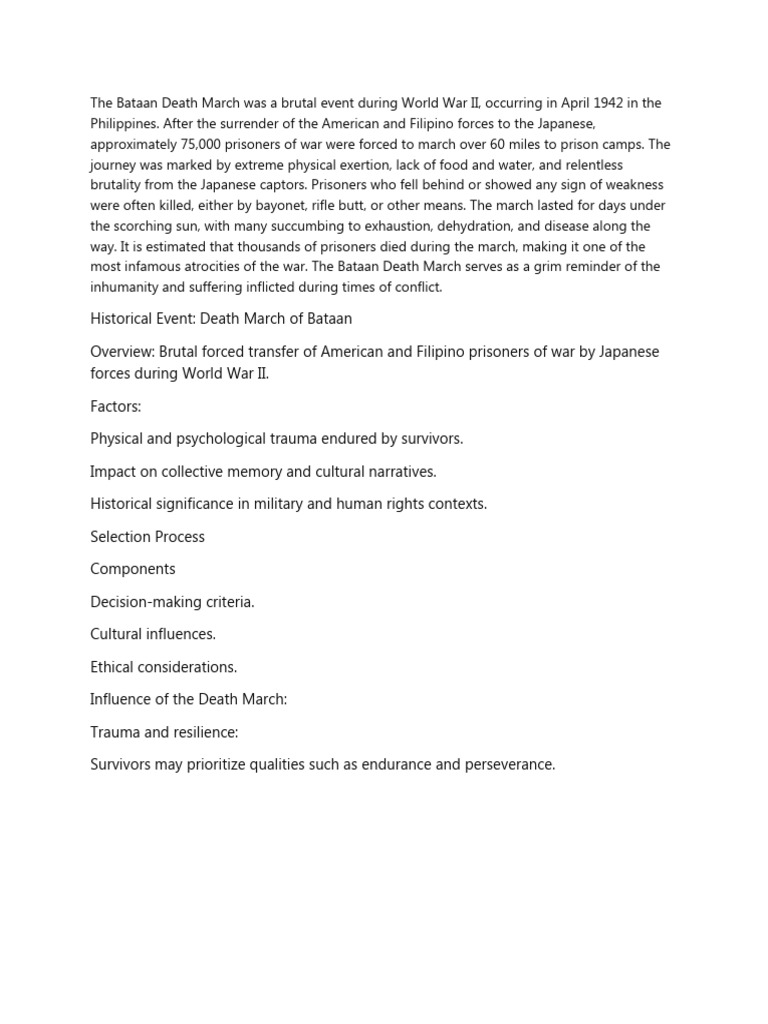 Bataan Death March: A WWII Atrocity | PDF