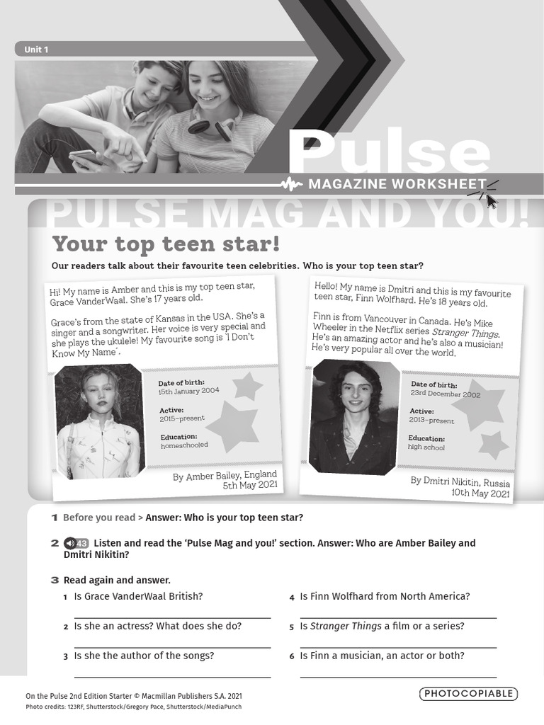 OTP2 Starter Pulse-Magazine-Wkshts U1 | PDF