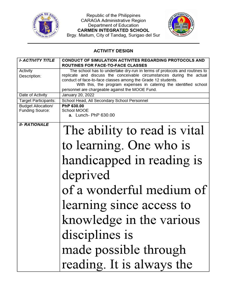 Activity Design | Download Free PDF | Hand Washing | Learning