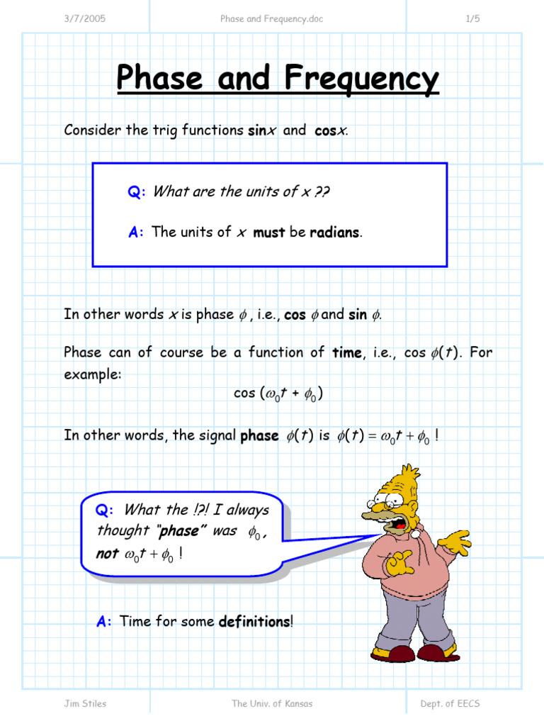 Phase and Frequency | PDF | Phase (Waves) | Physical Phenomena