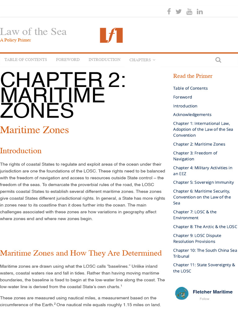 Chapter 2 - Maritime Zones - Law of The Sea | PDF | Territorial Waters ...