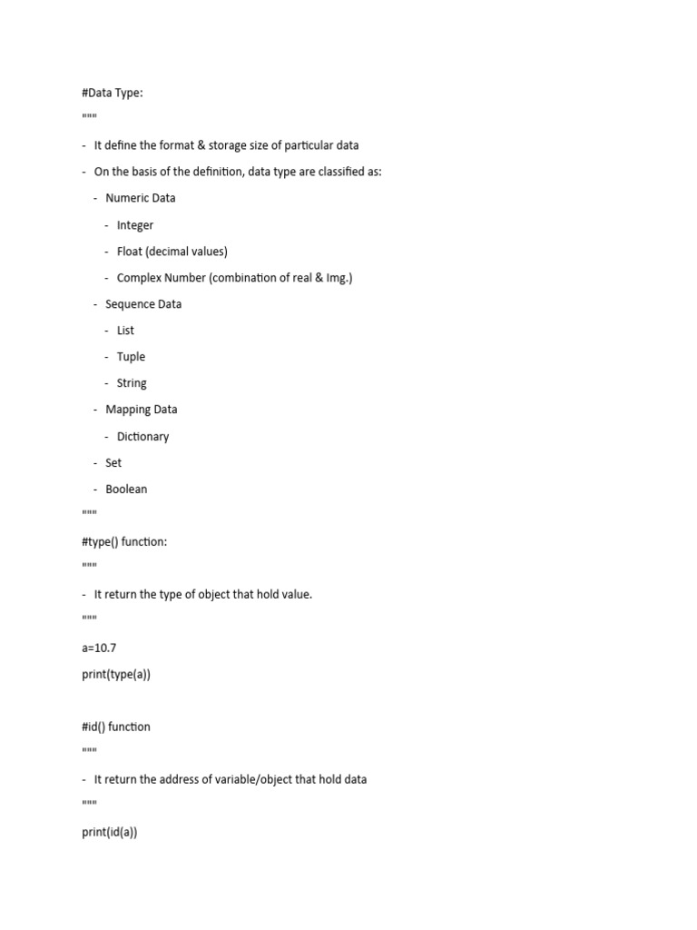 Python | PDF | Data Type | Mathematical Structures Python | PDF | Data Type | Mathematical Structures