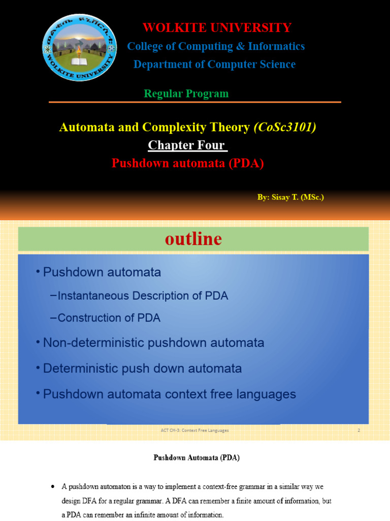 Pushdown Automata Overview | PDF | Formal Methods | Languages