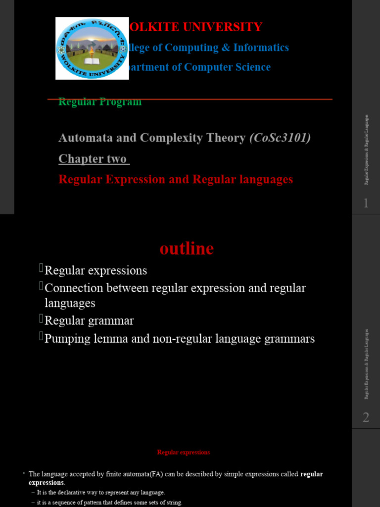 ACT CH2 Regular Expressions and Languages | Download Free PDF | Regular Expression | Language ...