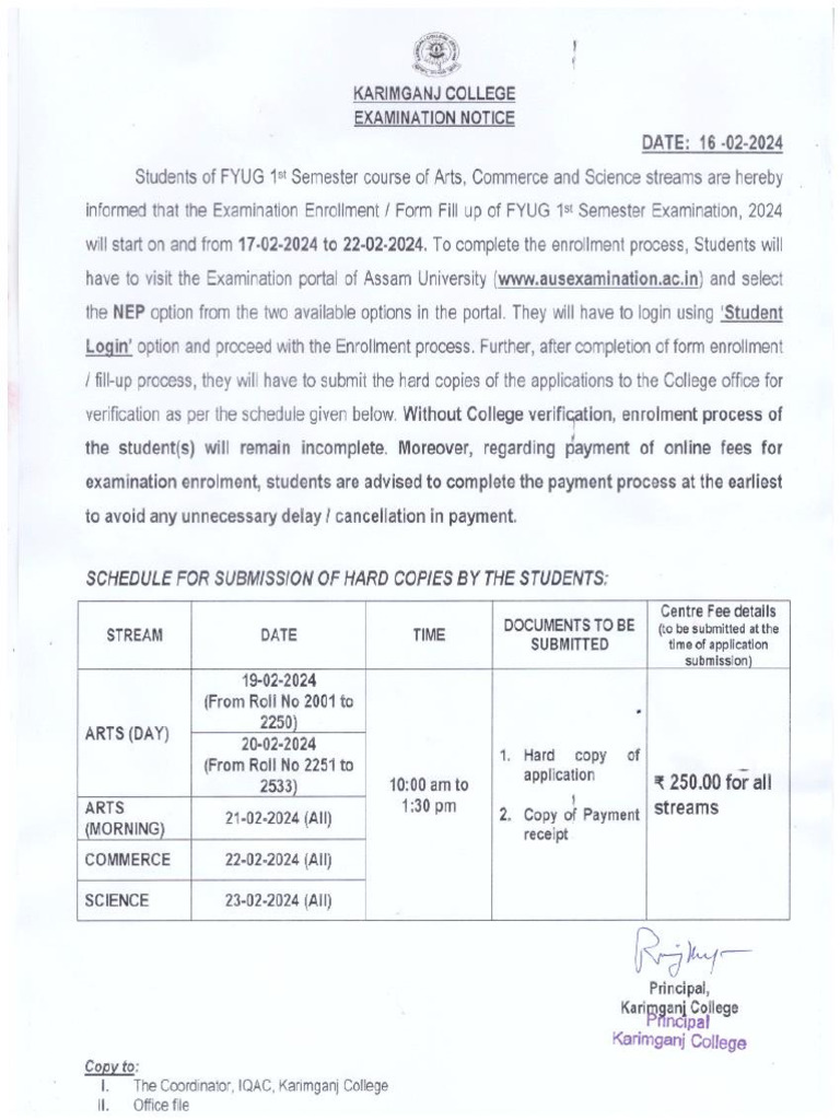 FORM-FILLUP_FYUG_1st_sem_form_fillup (2) | PDF