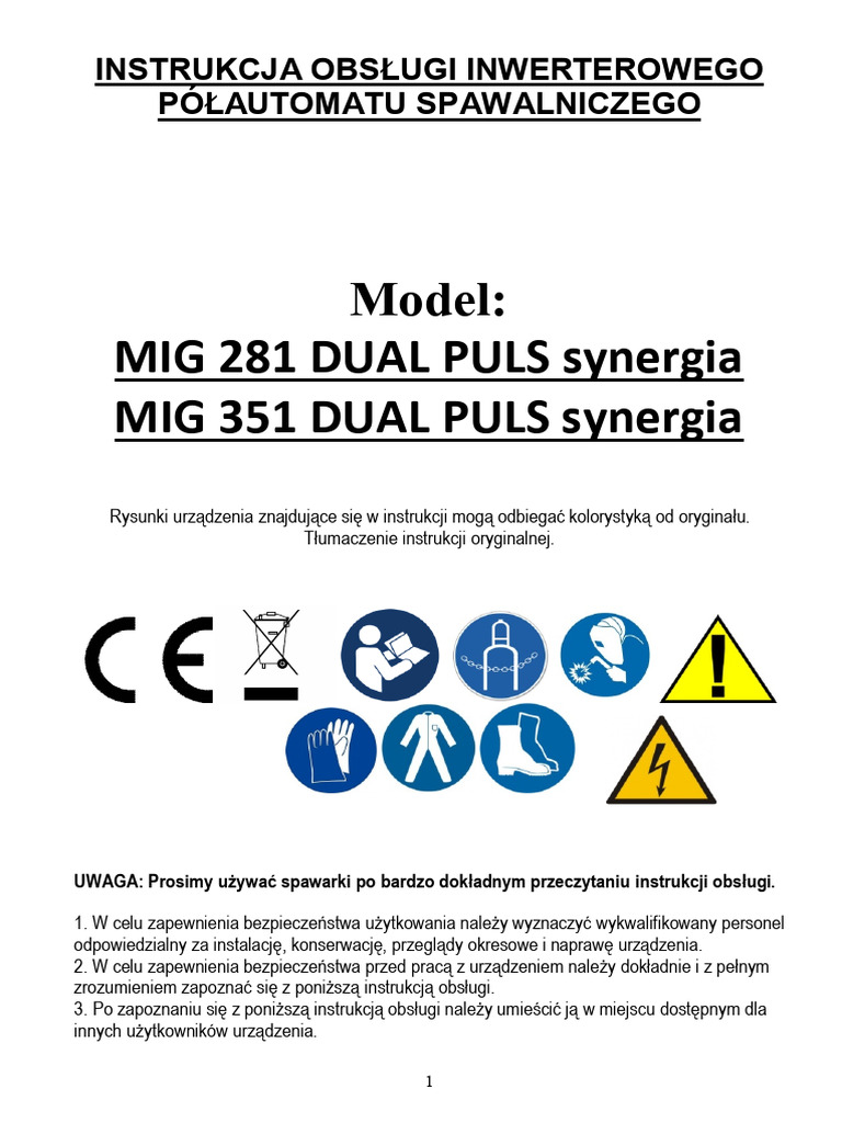 Instrukcja obs_ugi Manual_MIG_281_351_DPS | PDF