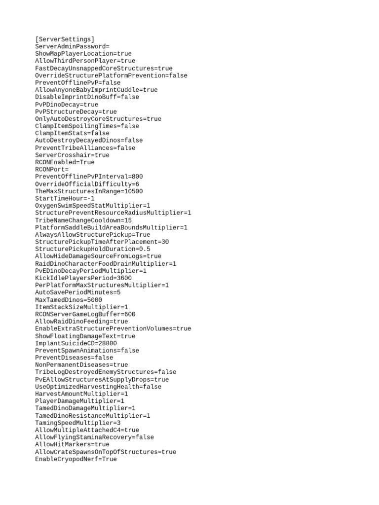 Ark Settings Second Part | PDF