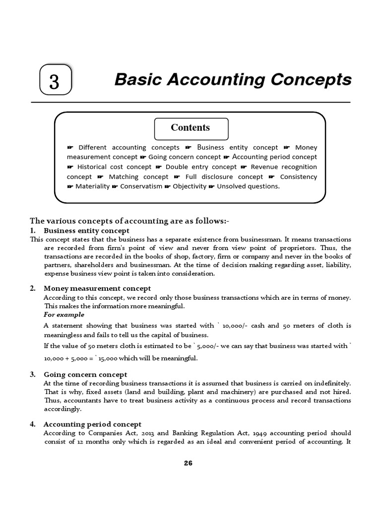Chapter 3 Basic Accounting Concept | PDF | Historical Cost | Cost