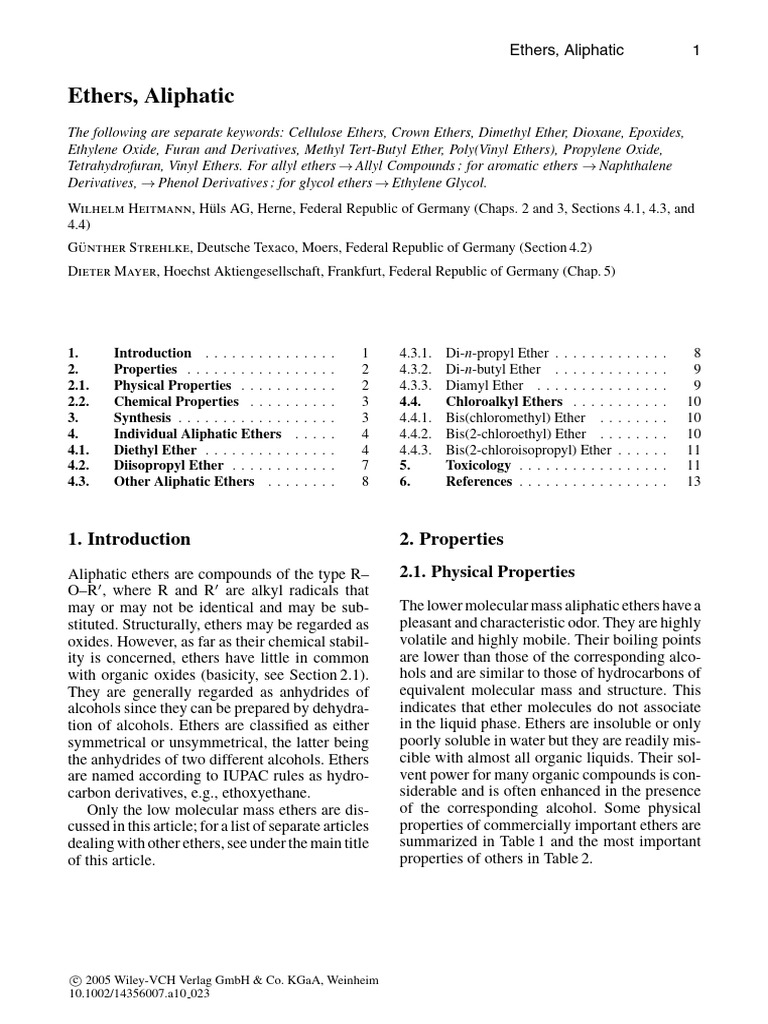 Diethyl Ether | PDF | Ether | Materials
