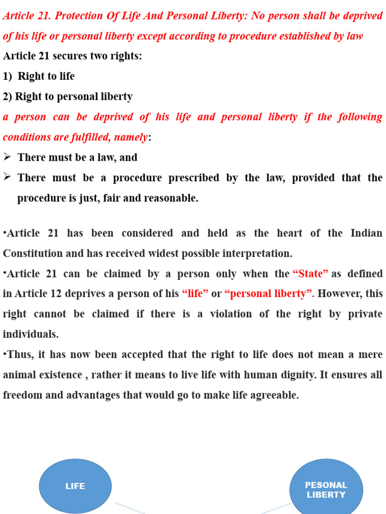 Article 21 | PDF | Right To Privacy | Liberty