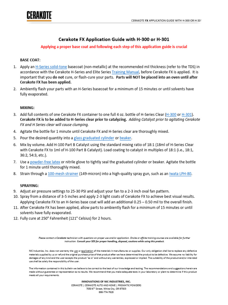 Cerakote FX Application Guide Dt20210917193728521 | PDF | Industrial ...