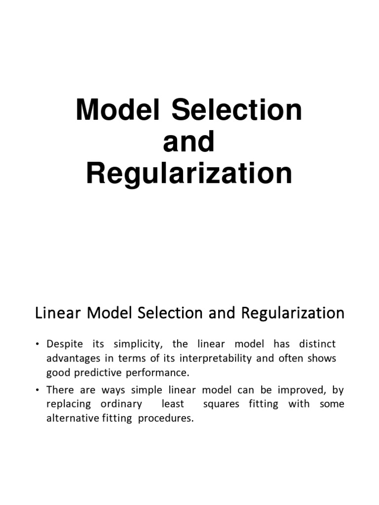 Module07 Model Selection And Regularization Pdf Linear Regression