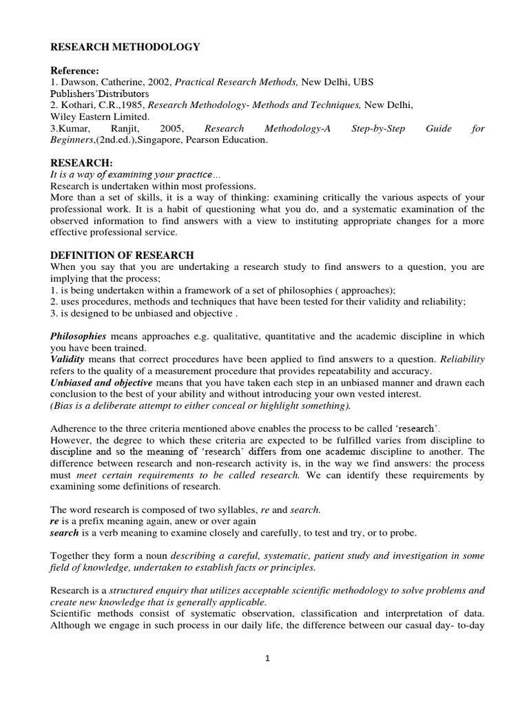 Research Methodology Module 1 - 095015 | PDF | Methodology | Science