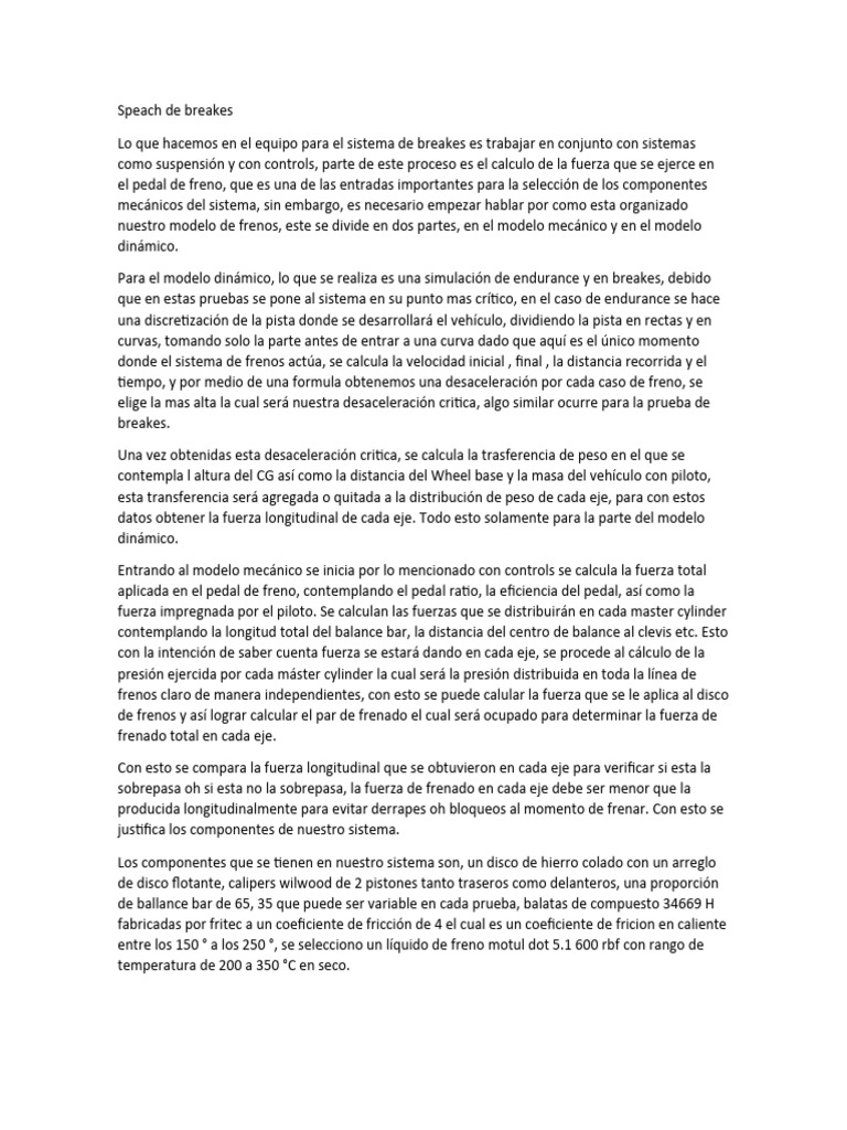 Speach De Breakes Pdf Fuerza Presión 