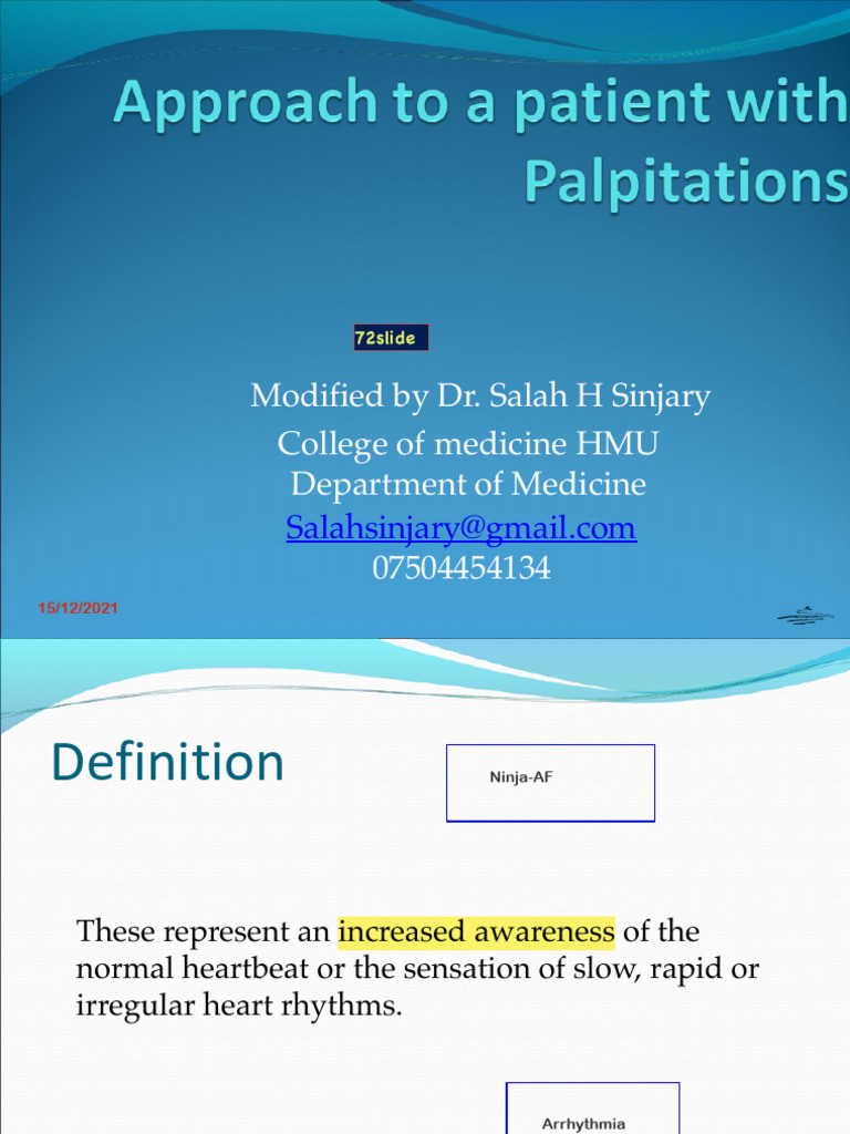 5-Approach To Palpitations | PDF | Artificial Cardiac Pacemaker | Heart