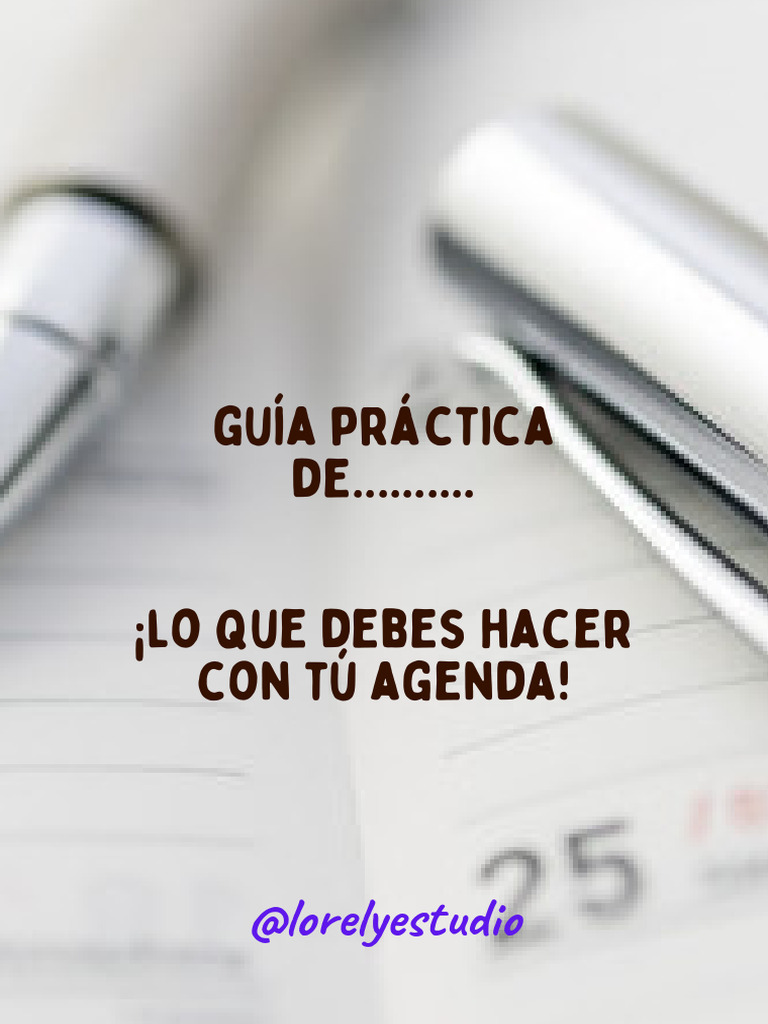 Guia para usar bien tu Agenda | PDF