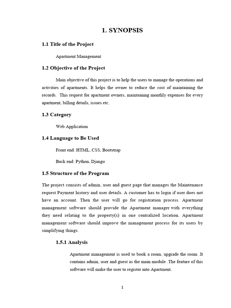 Synopsis: 1.1 Title of The Project | PDF | Databases | User (Computing)