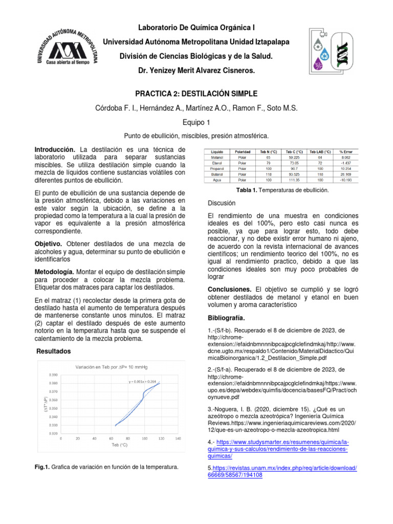 Correccion Practica 2 | PDF | Destilación | Química Correccion Practica 2 | PDF | Destilación | Química