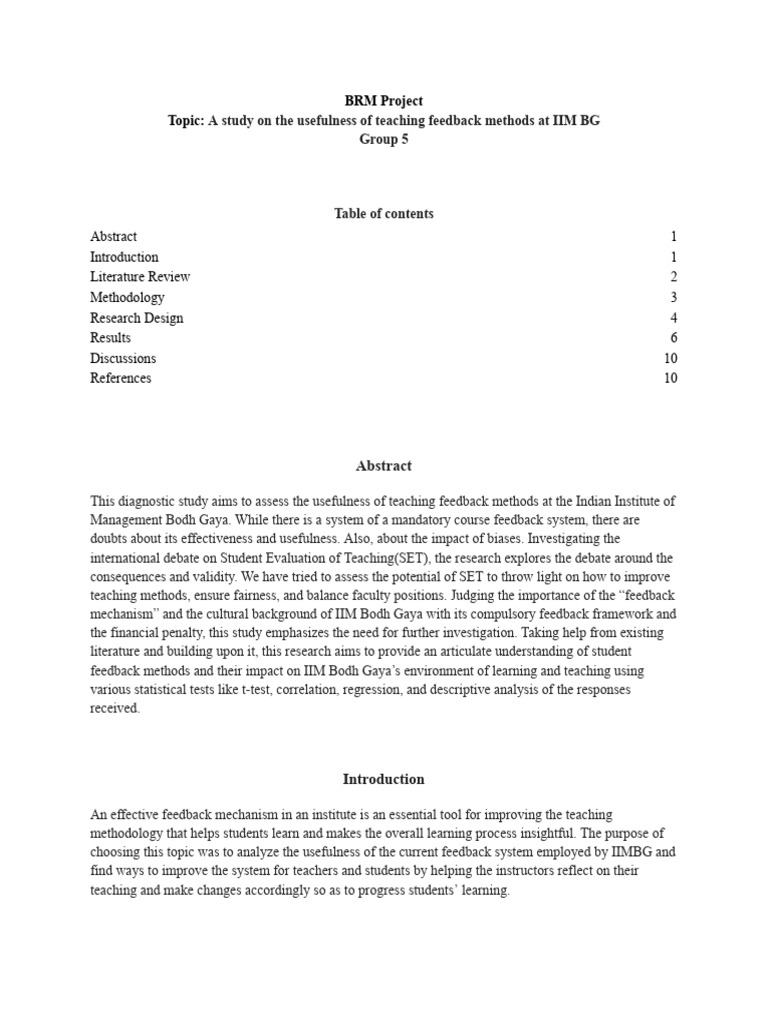 BRM Project - Group 5 | PDF | Statistics | Methodology