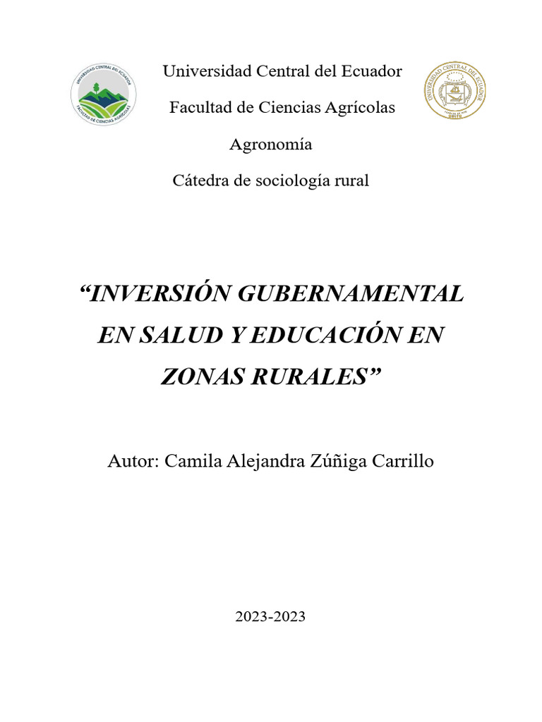 Caso-Inversión Gubernamental en Educación y Salud en Zonas Rurales ...