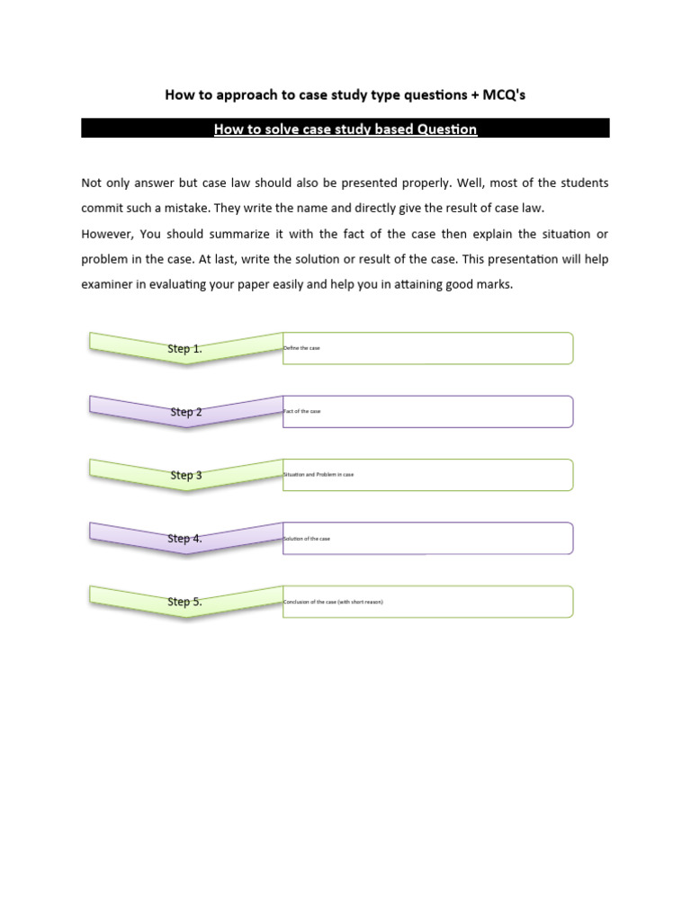 Case Study and MCQ Exam Strategies | PDF | Multiple Choice | Cognitive ...