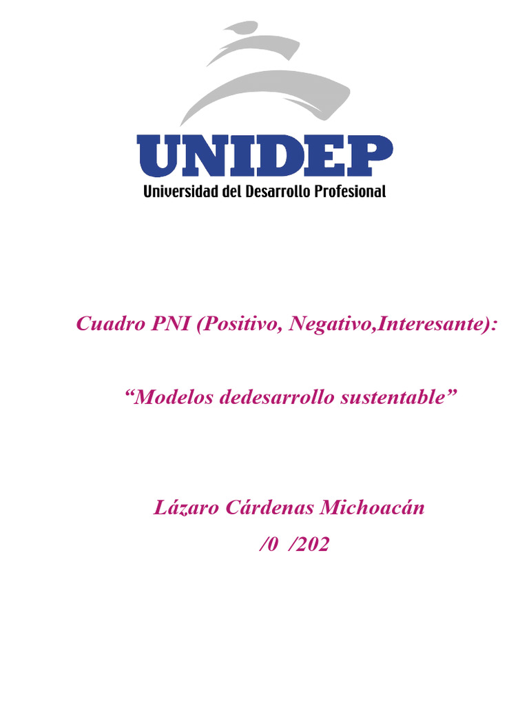 Pni Modelos de Desaroollo Sust | PDF | Desarrollo sostenible | Sustentabilidad