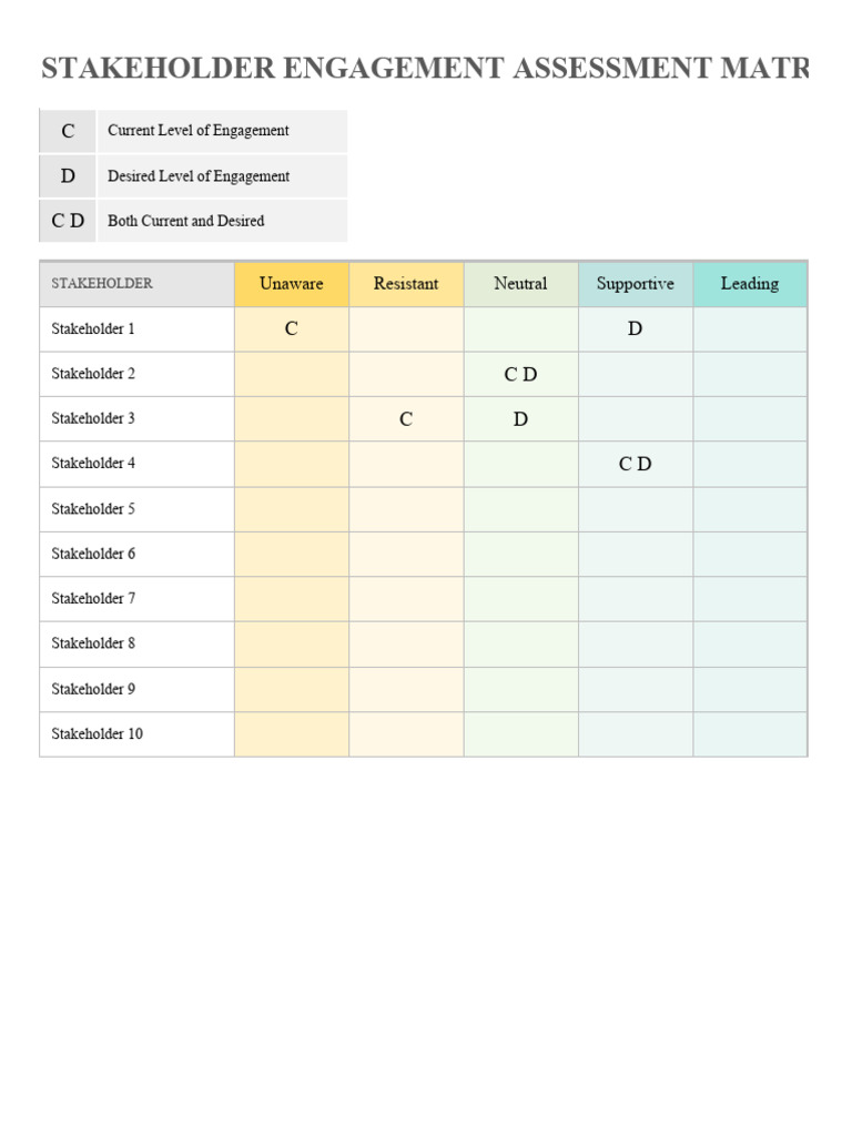 IC Stakeholder Engagement Assessment Matrix Template | PDF