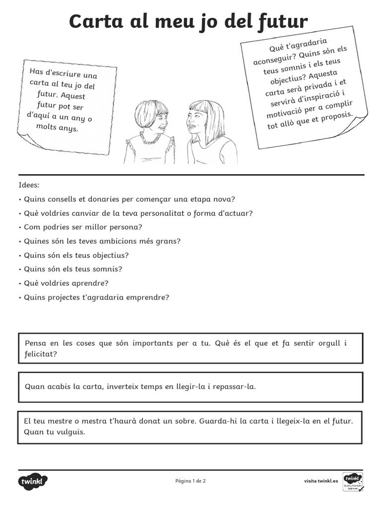 T 1684324114 Fitxa Dactivitat Carta Al Meu Jo Del Futur Catala - Ver - 1 | PDF