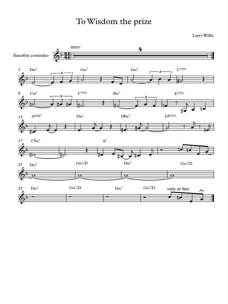 To Wisdom The Prize - Partitura Completa | PDF