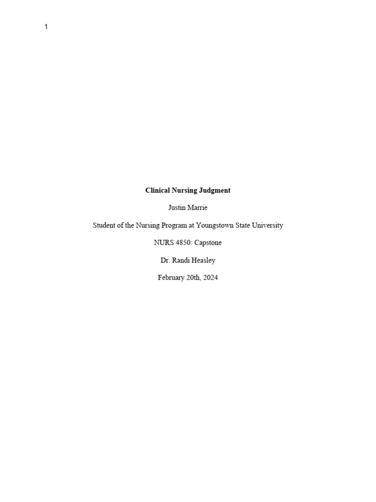 Clinical Nursing Judgment Explained | PDF | Nursing | Patient