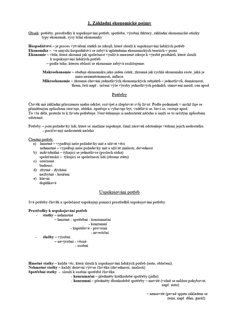 01 Zakladni Ek Pojmy | PDF