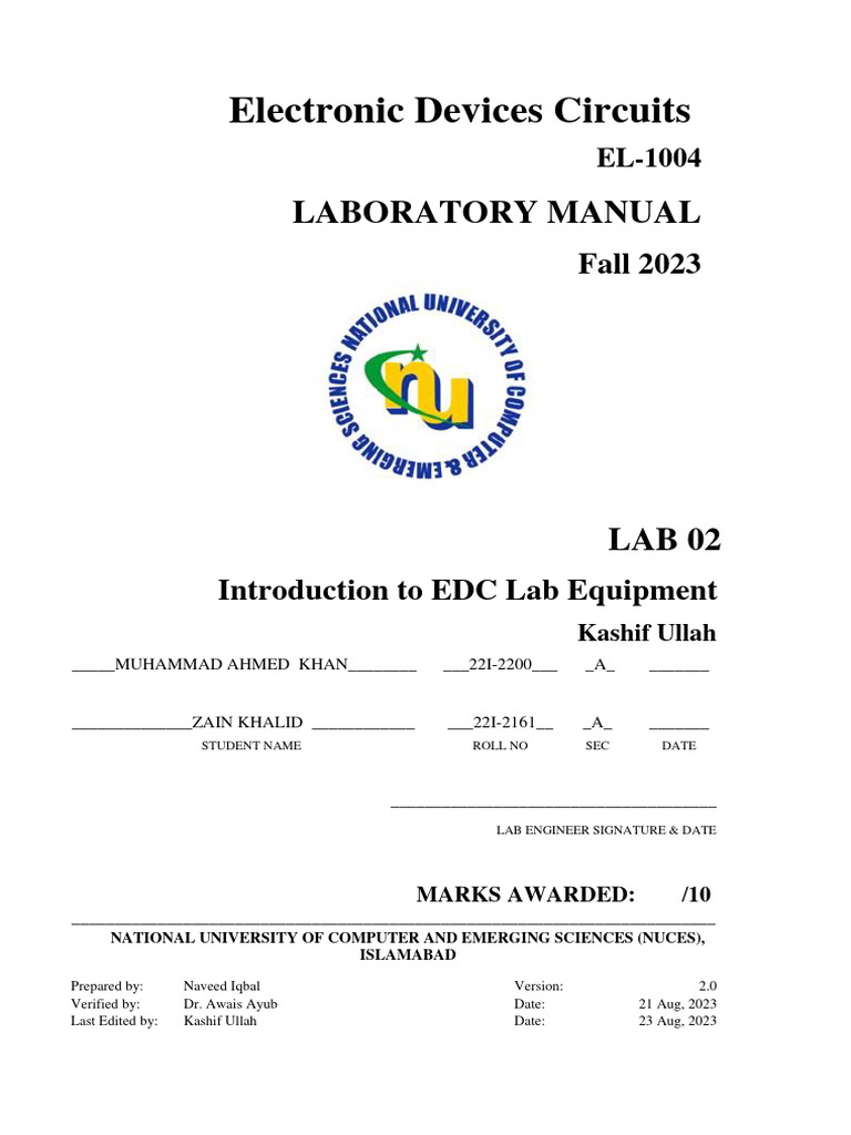 Edc Lab 2 | PDF | Amplitude | Electromagnetism