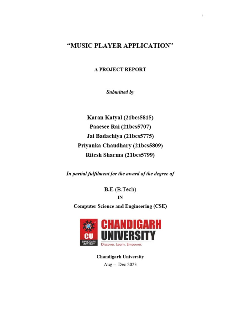 MUSIC PLAYER FINAL REPORT | PDF | Usability | Graphical User Interfaces