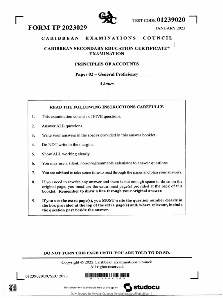 2023 Jan CSEC POA P2 | PDF