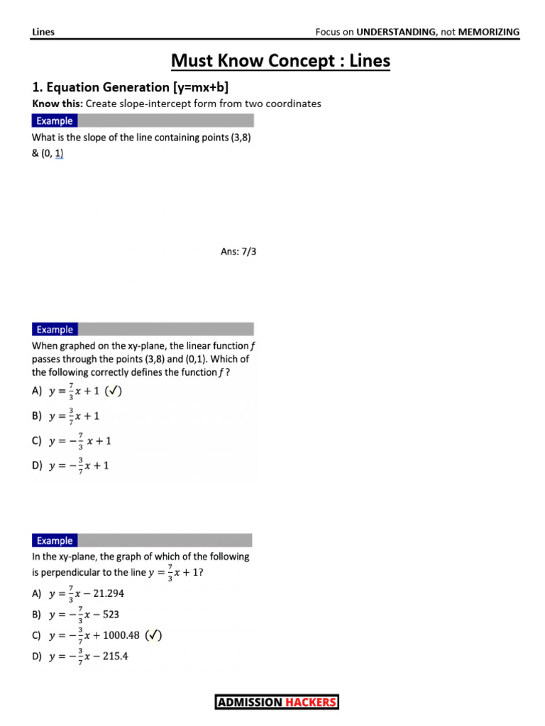 Lines Worksheet | PDF