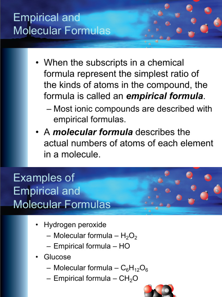 Empirical Molecular Formulas | PDF | Chemical Compounds ...