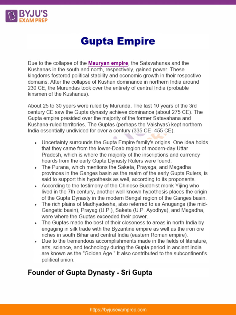 Gupta Empire Upsc Notes 32 | PDF