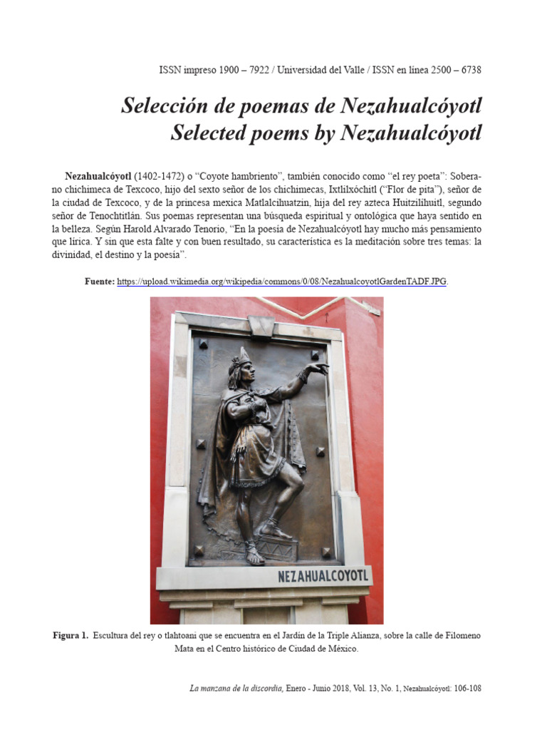 Seleccion de Poemas de Nezahualcoyotl | PDF | azteca